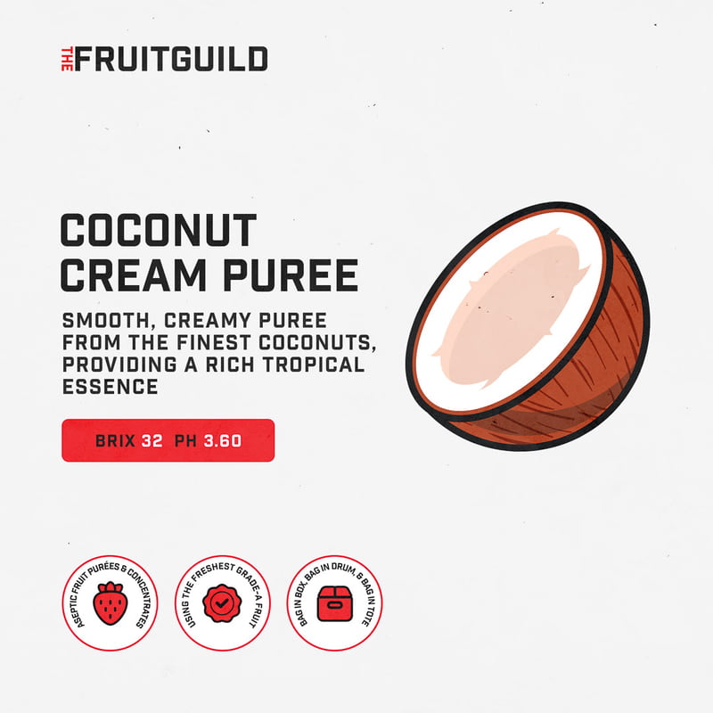 Aseptic Coconut Cream Puree - 400 lb Drum or 45 lb Case